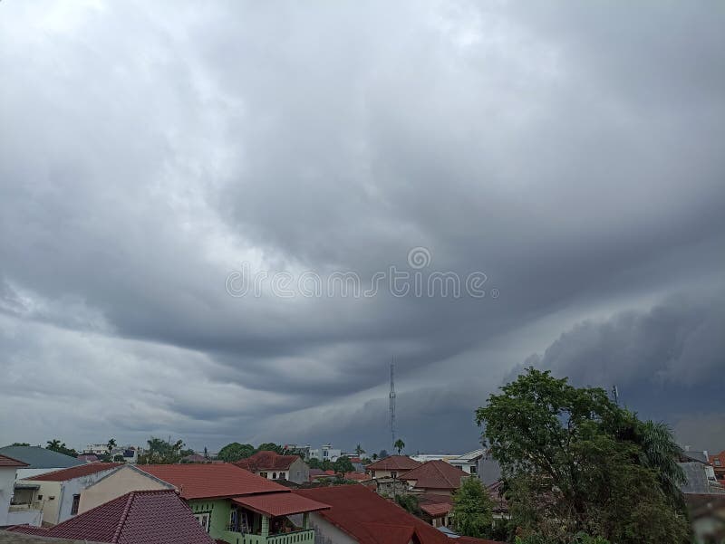 Cloud Grey Afterain Windy Cold Rainfall Weather Rainy Stock Image ...