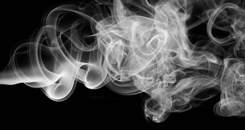 Grey Smoke Isolated Black Background.Abstract Smoke Mist Fog on a Black ...