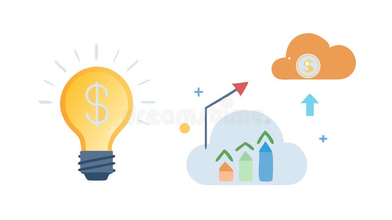 Cloud Growth Idea Icon, Scalable Innovation Concept, Vector Design ...