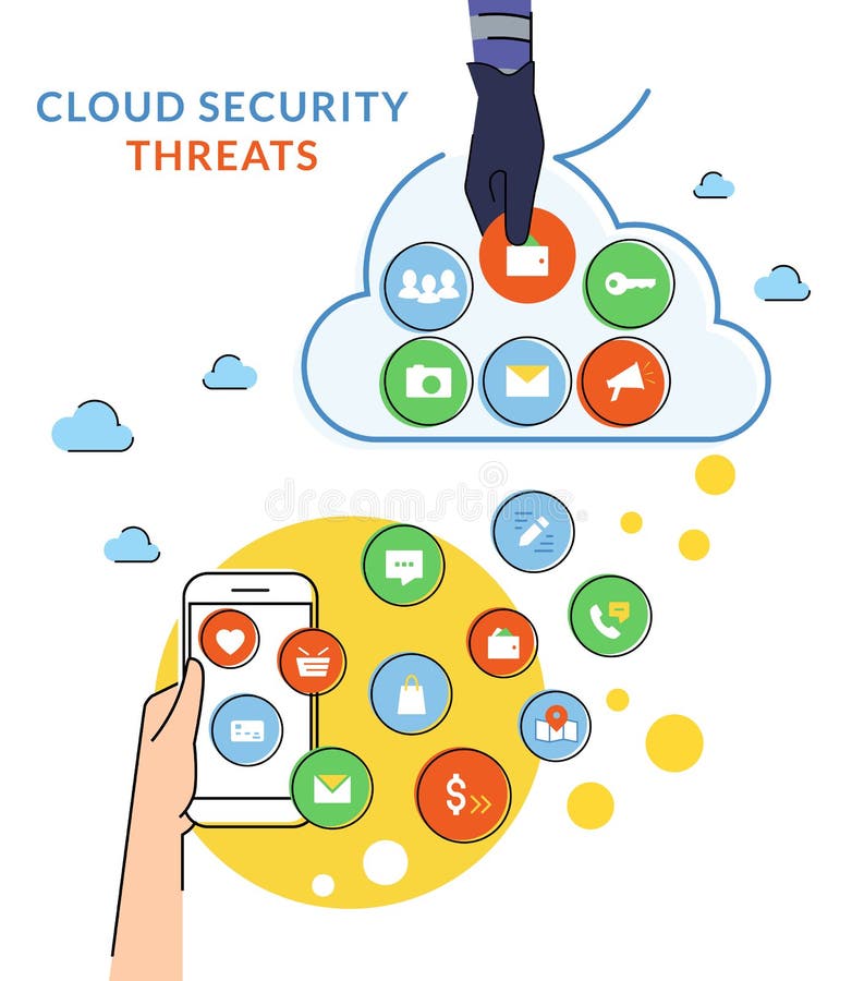 Cloud hacking stock vector. Illustration of client, icon - 47464711