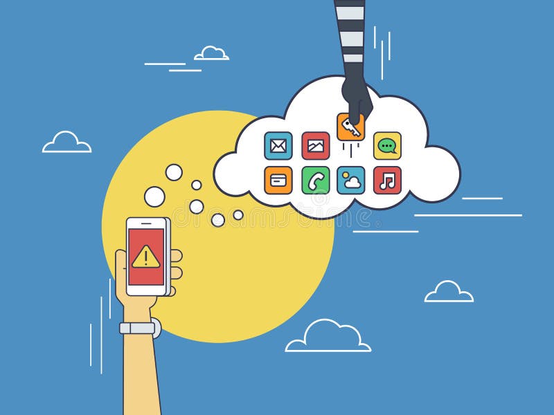 Cloud hacking stock vector. Illustration of client, icon - 47464711