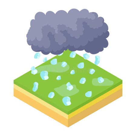 Cloud and Hail Icon, Cartoon Style Stock Vector - Illustration of ...