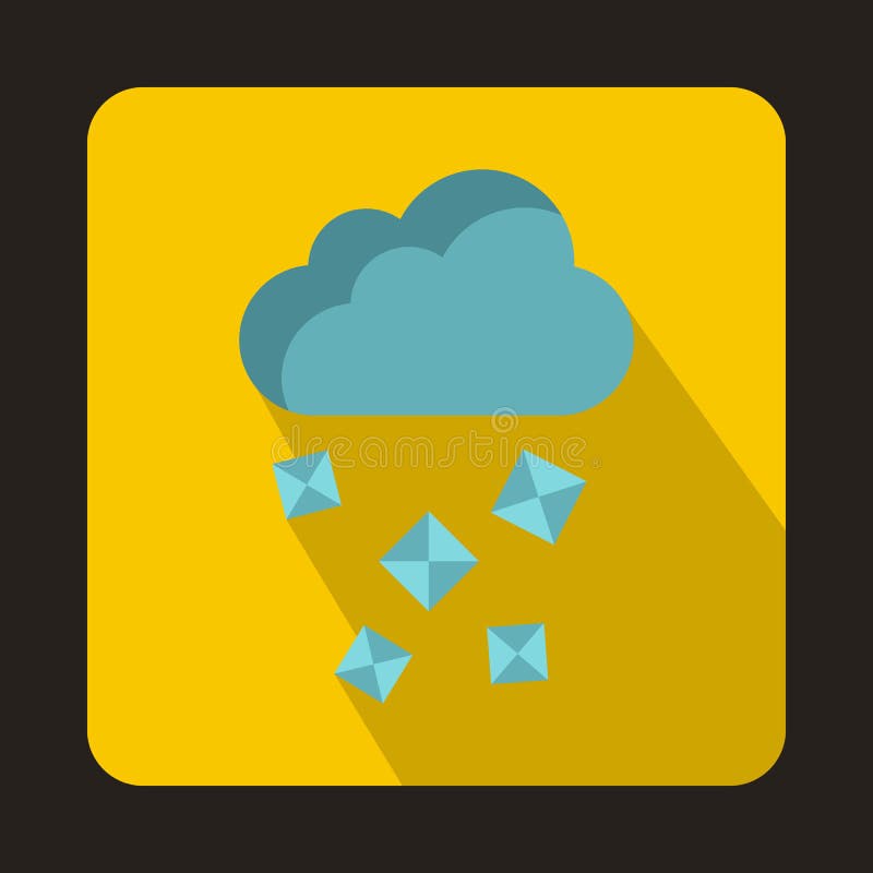 Cloud and Hail Icon in Flat Style Stock Vector - Illustration of ...