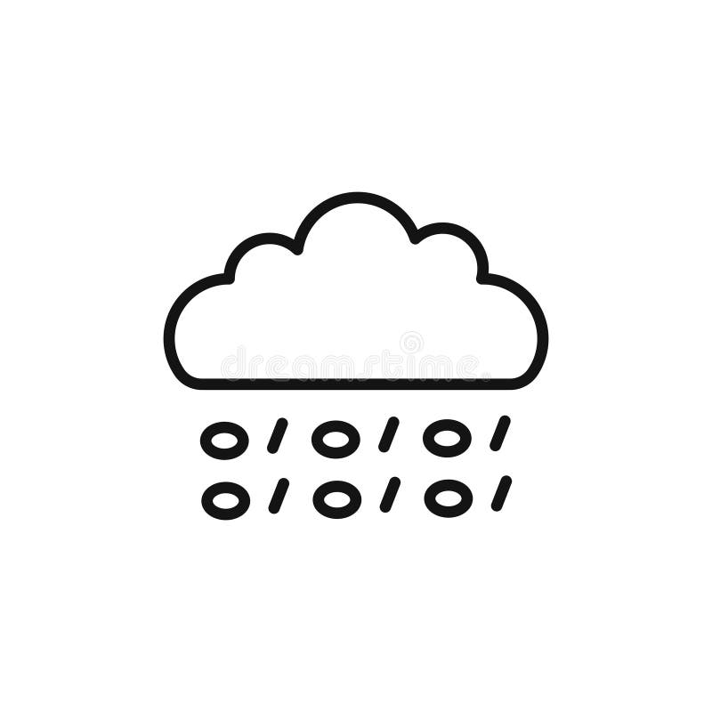 Cloud Hail Icon Isolated on White Background Stock Vector ...
