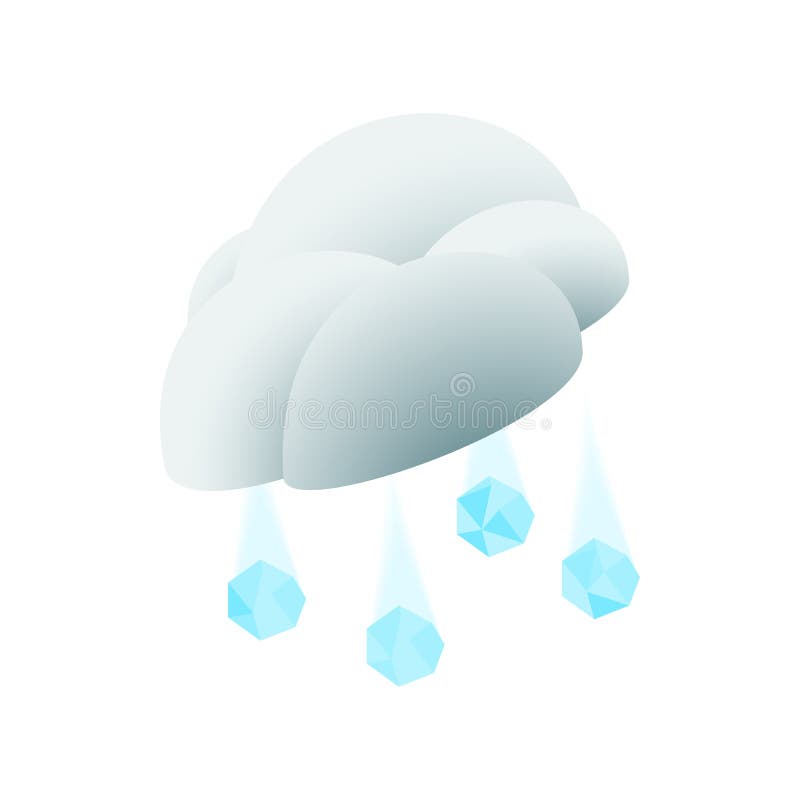 Cloud and Hail Icon, Cartoon Style Stock Vector - Illustration of ...