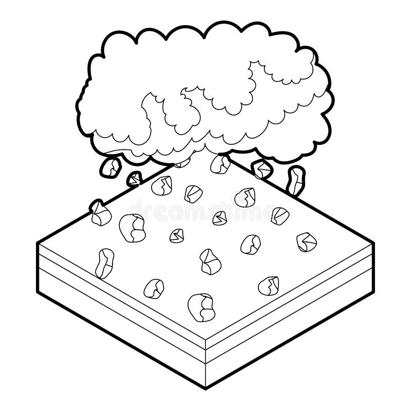 Cloud And Hail Icon, Outline Style Stock Vector - Illustration of ...