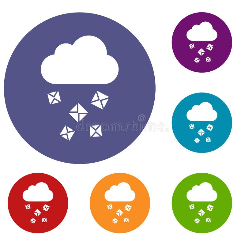 Cloud and hail icons set stock vector. Illustration of overcast - 95683353