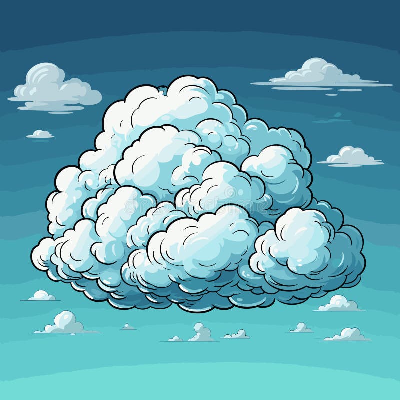 Cloud Hand-drawn Comic Illustration. Cloud. Vector Doodle Style Cartoon ...