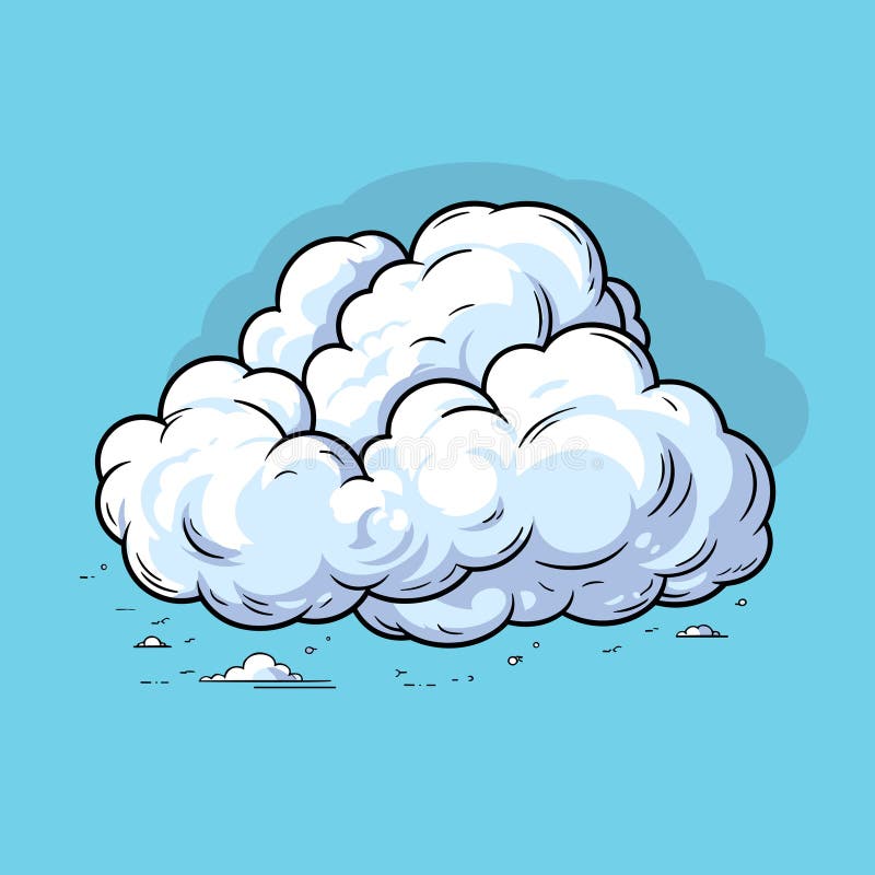 Cloud Hand-drawn Comic Illustration. Cloud. Vector Doodle Style Cartoon ...