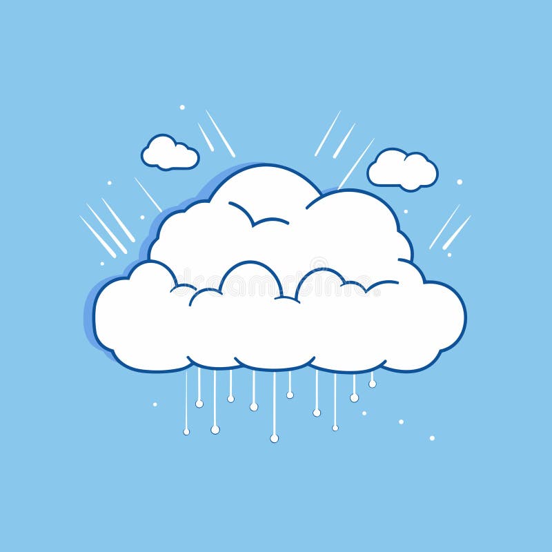 Cloud Hand-drawn Comic Illustration. Cloud. Vector Doodle Style Cartoon ...
