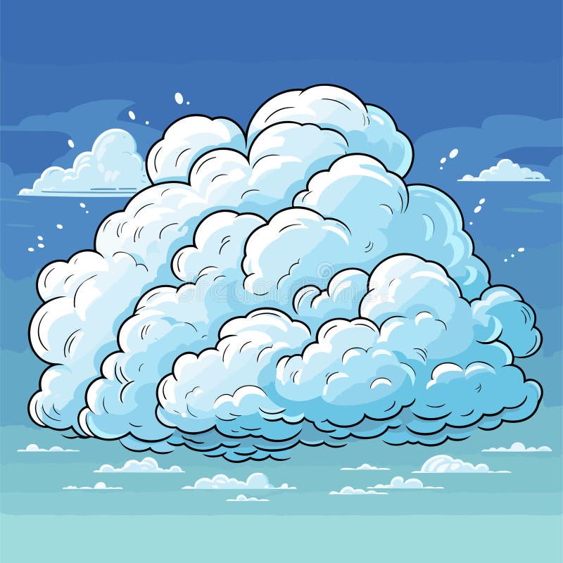 Cloud Hand-drawn Comic Illustration. Cloud. Vector Doodle Style Cartoon ...