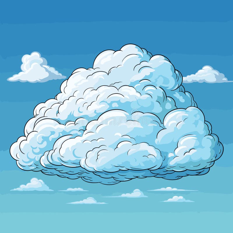 Cloud Hand-drawn Comic Illustration. Cloud. Vector Doodle Style Cartoon ...