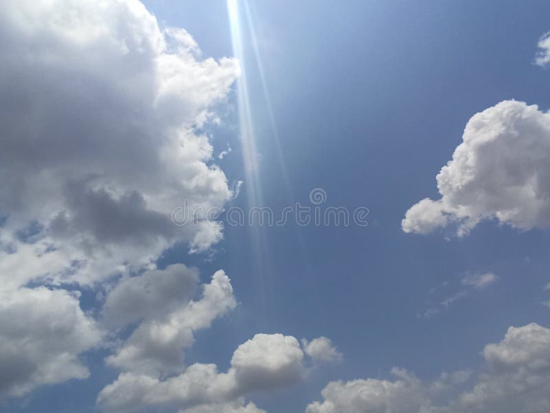 Cloud with Happiness View from Ground Blue Colour Sky Blue Shaded ...