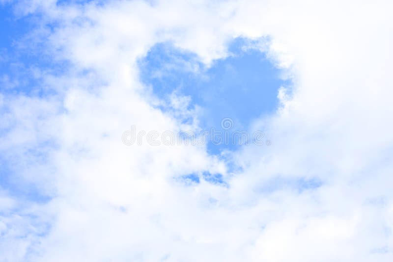 Cloud Heart in the Sky in the Clouds and Sunshine Stock Photo - Image ...