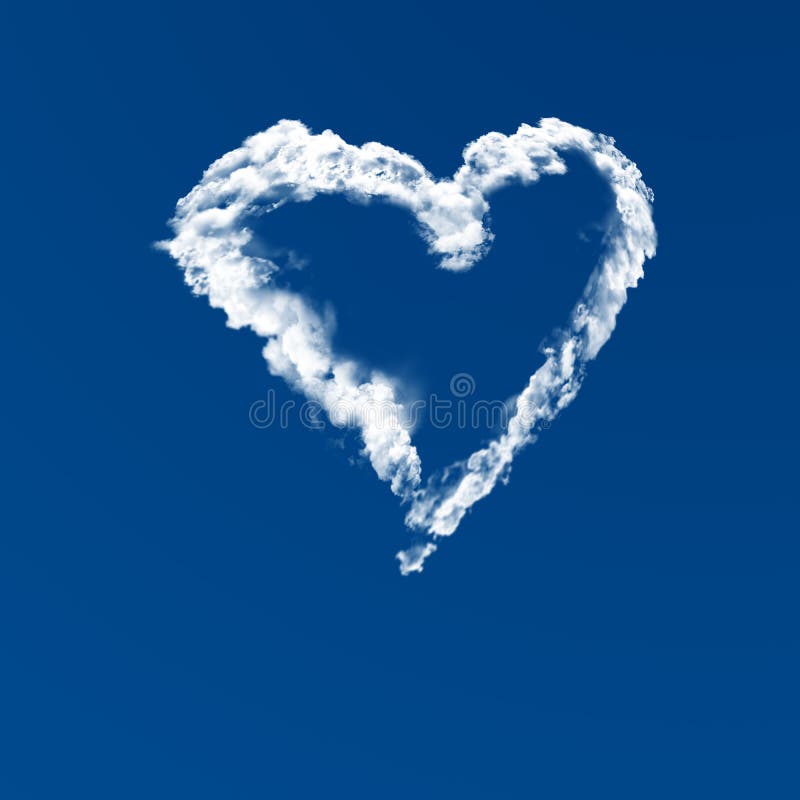 Cloud Heart in the Sky in the Clouds and Sunshine Stock Photo - Image ...
