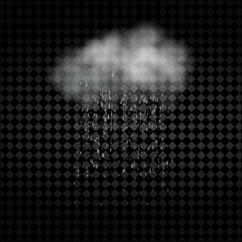 Cloud and Heavy Fall Rain Isolated on Transparent Background Stock ...