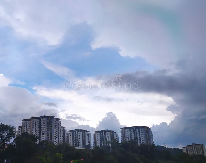 The Cloud after Heavy Rain Fall Stock Photo - Image of downtown, tower ...