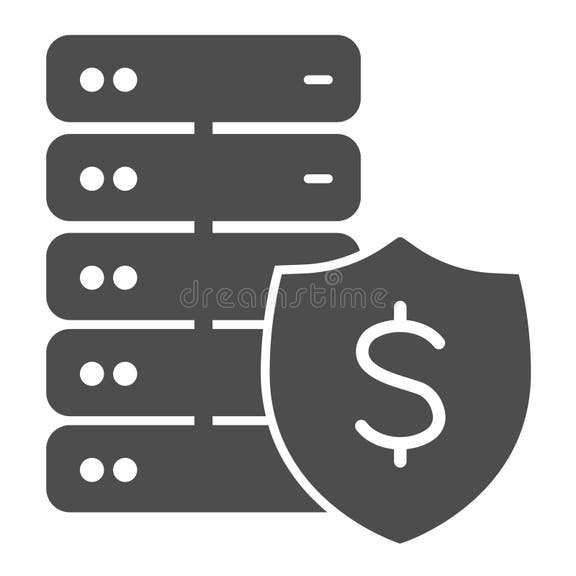 Cloud Hosting with Dollar Emblem Solid Icon, Data Hoarding Concept ...