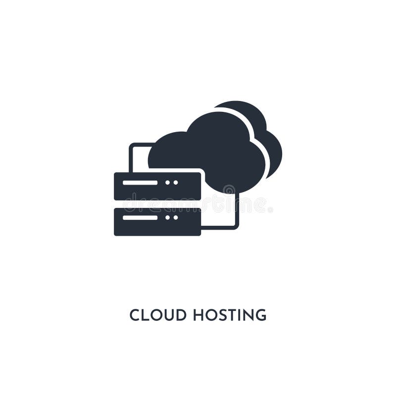 Cloud Hosting Icon. Simple Element Illustration. Isolated Trendy Filled ...