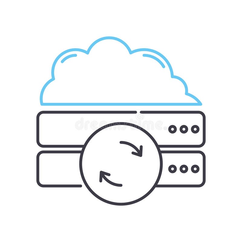 Cloud Hosting Management Line Icon, Outline Symbol, Vector Illustration ...