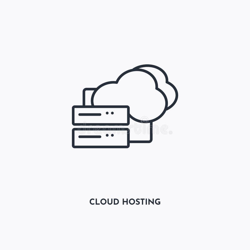 Cloud Hosting Outline Icon. Simple Linear Element Illustration ...
