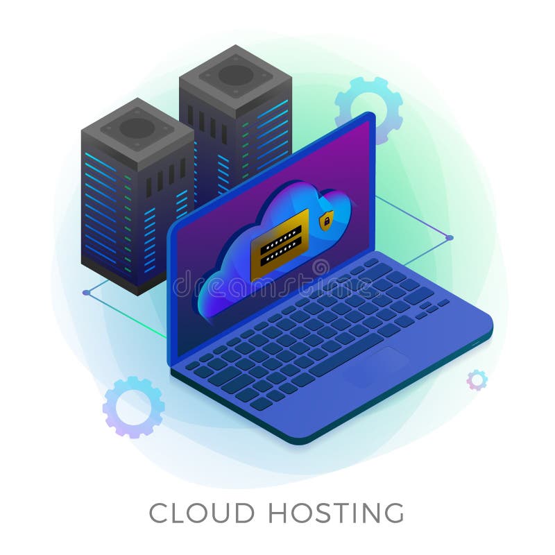 Cloud Hosting - Private and Security Web Storage Data Center Icon ...