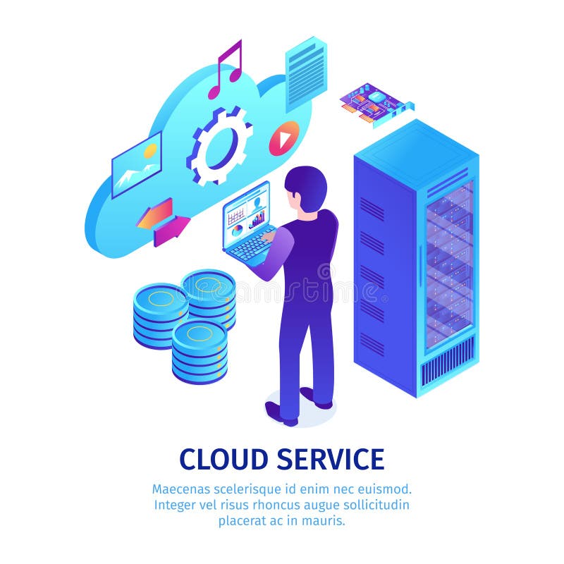 Cloud Service Flowchart stock vector. Illustration of connection ...