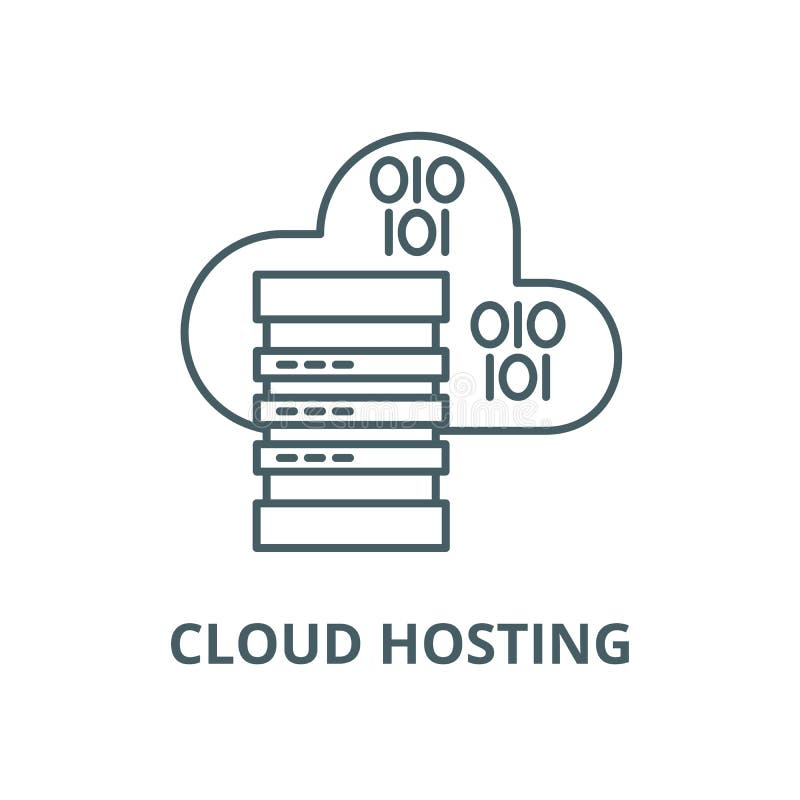Cloud Hosting Vector Line Icon, Linear Concept, Outline Sign, Symbol ...