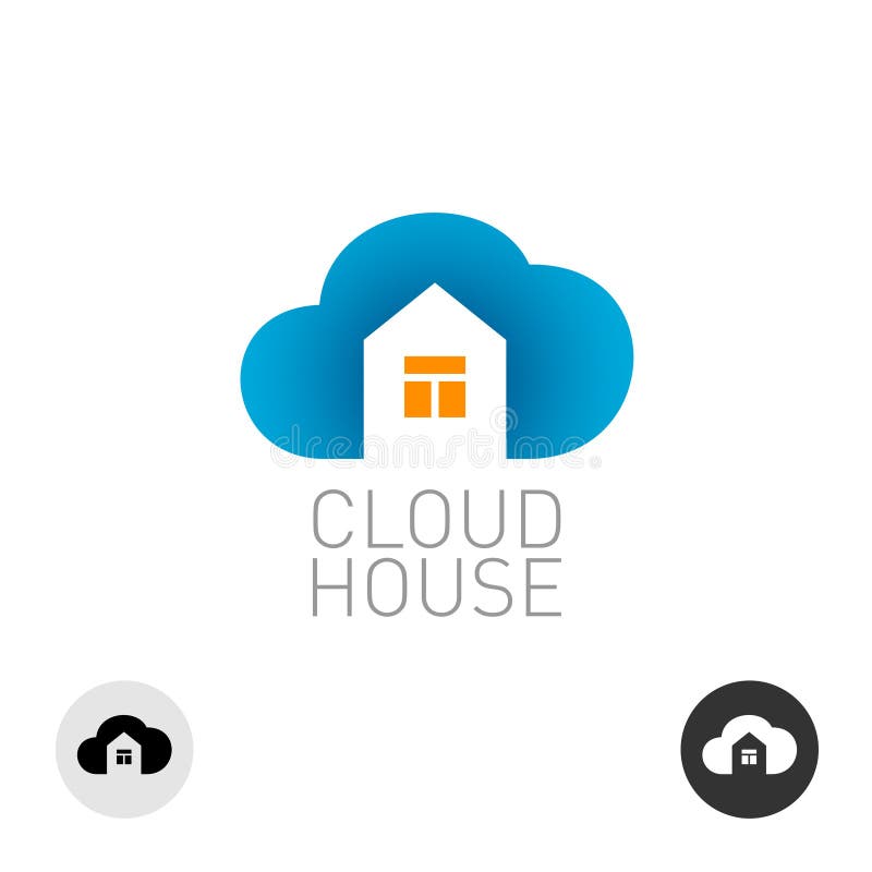 Cloud House Logo Design. stock vector. Illustration of cloud - 106523294