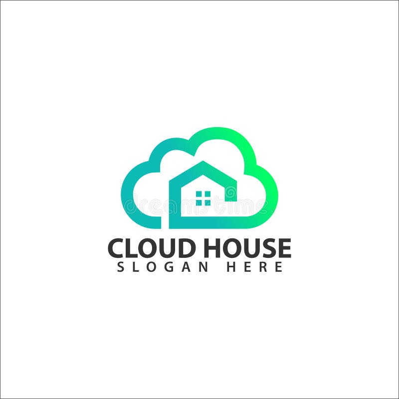 Cloud House Logo Designs Concept Vector. Home with Cloud Logo Template Stock Illustration ...