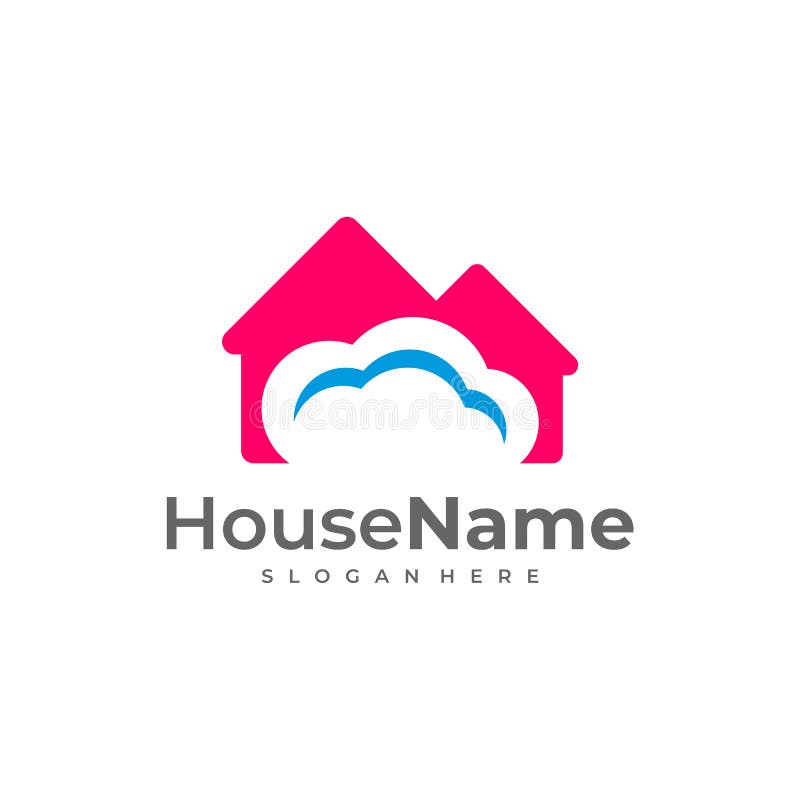 Cloud House Logo Designs Concept Vector. Home with Cloud Logo Template ...