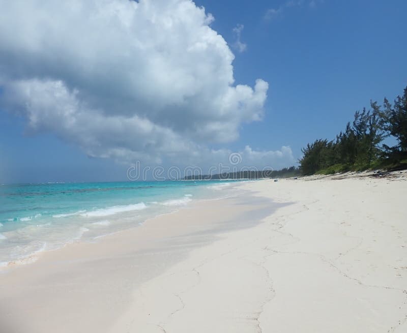 Cloud Over Eleuthera Beach, Atlantic Side, Bahamas Stock Photo - Image ...