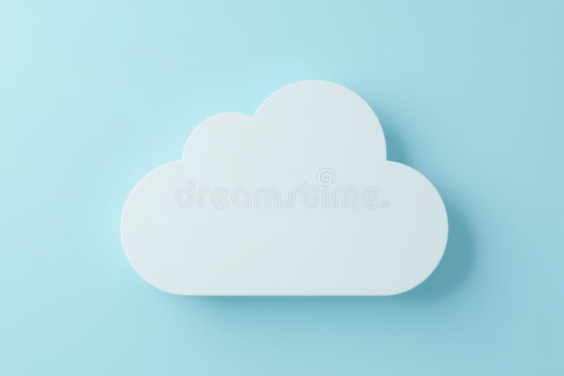Cloud Icon Blue Background Digital Art Minimalistic Design Stock Photos ...