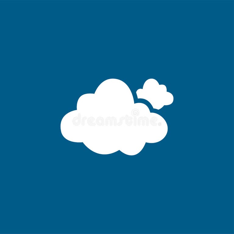 Cloud Icon on Blue Background. Blue Flat Style Vector Illustration ...