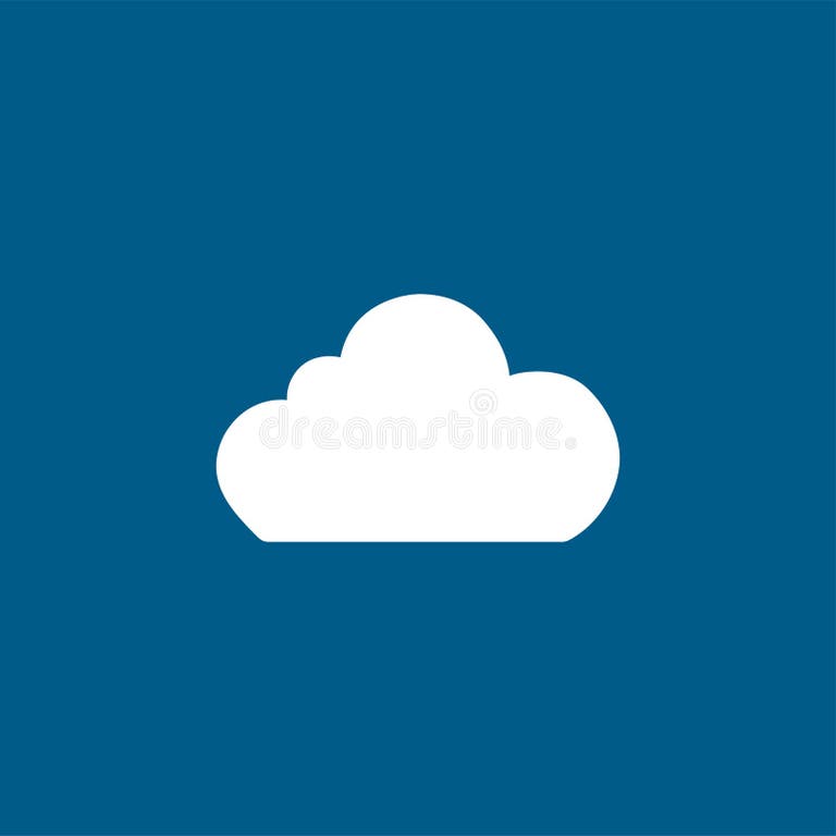 Cloud Icon on Blue Background. Blue Flat Style Vector Illustration ...