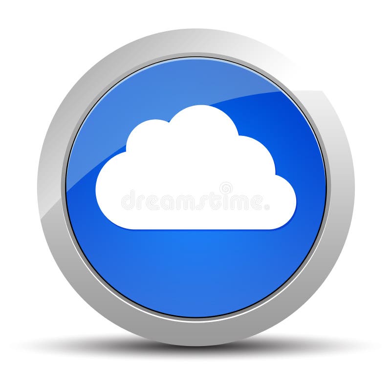 Cloud Icon Blue Round Button Illustration Stock Illustration ...