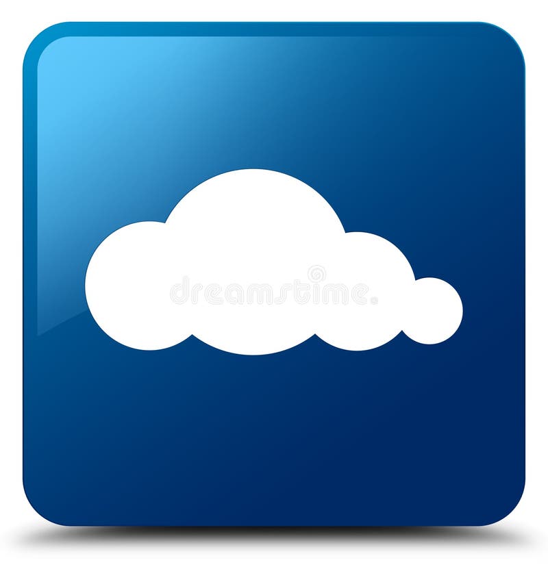 Cloud Icon Blue Square Button Stock Illustration - Illustration of ...
