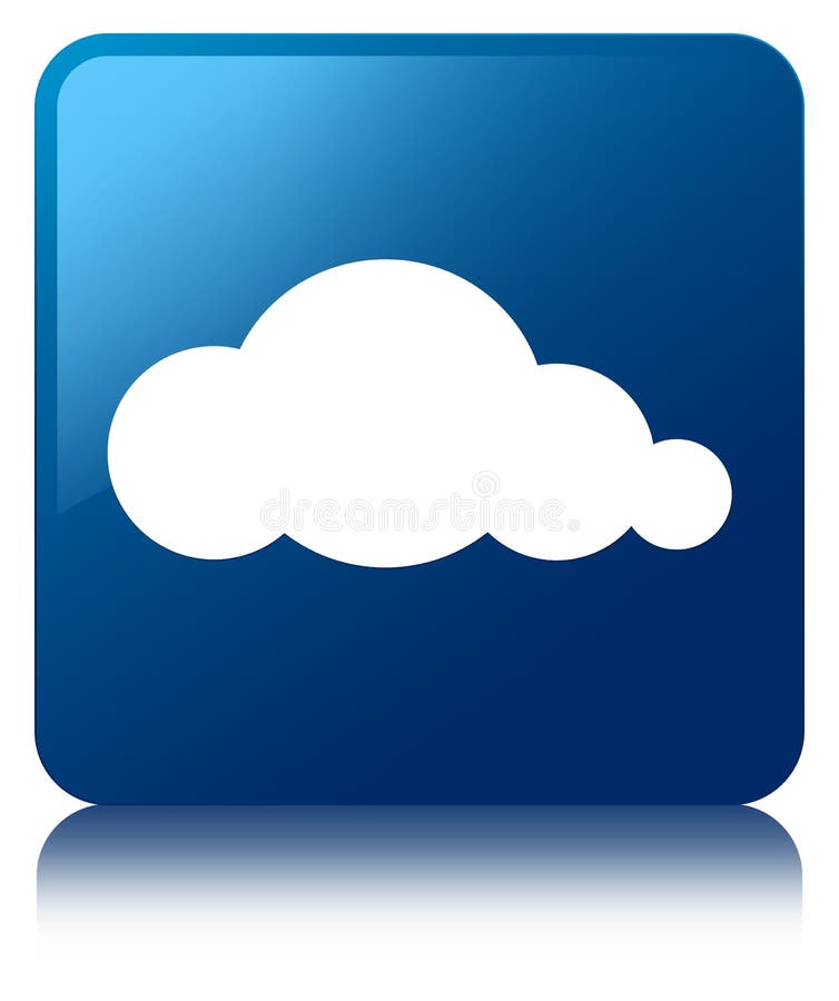 Cloud Icon Blue Square Button Stock Illustration - Illustration of icon ...