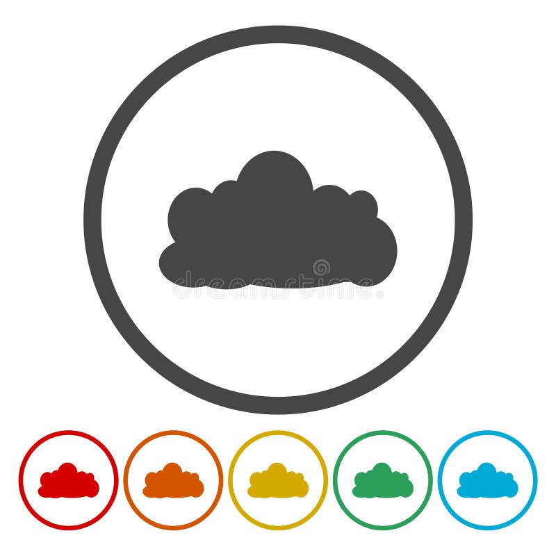 Cloud icon. Circle icon stock vector. Illustration of square - 128763261