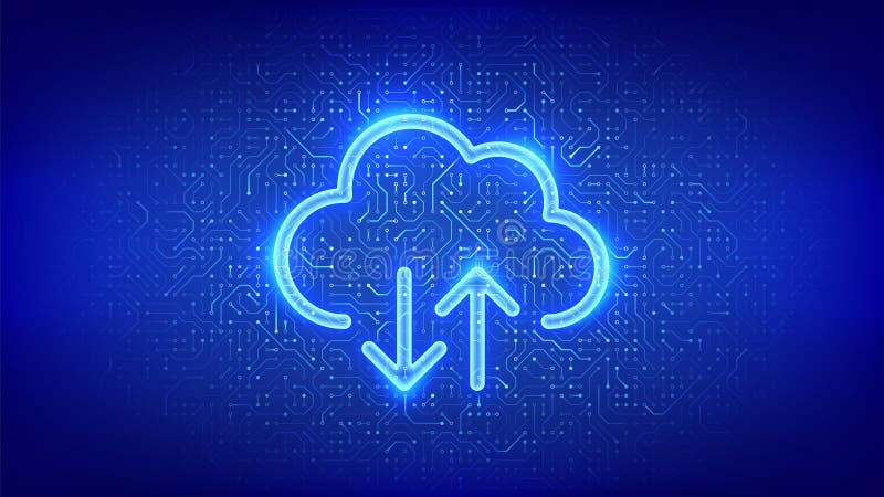 Cloud Icon. Cloud Computing Service. Database Storage, Data Center. Transfer Data. Secure Cloud ...