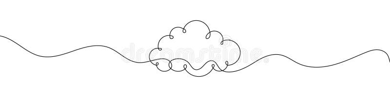 Continuous Line Drawing Cloud Stock Illustrations – 777 Continuous Line ...