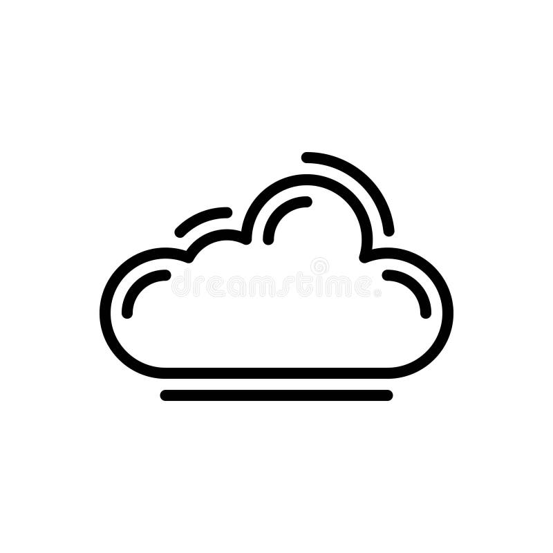 Black Line Icon for Cloud, Data and Website Stock Vector - Illustration ...