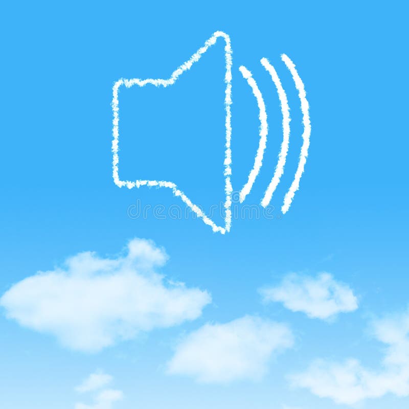 Cloud Icon with Design on Blue Sky Stock Illustration - Illustration of ...