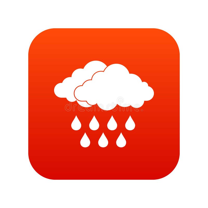 Cloud icon digital red stock vector. Illustration of dull - 109781018