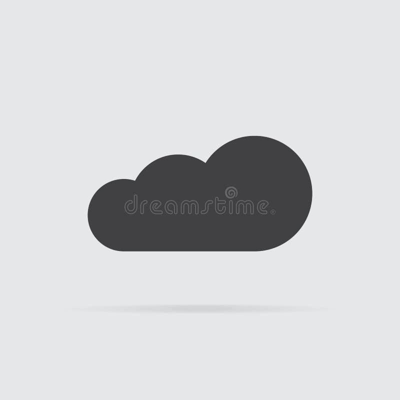 Cloud Icon in Flat Style Isolated on Grey Background. Stock Vector ...