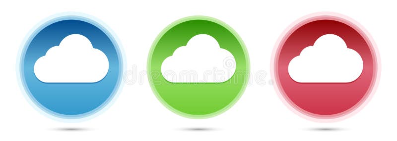 Cloud Icon Glass Round Buttons Set Illustration Stock Vector ...