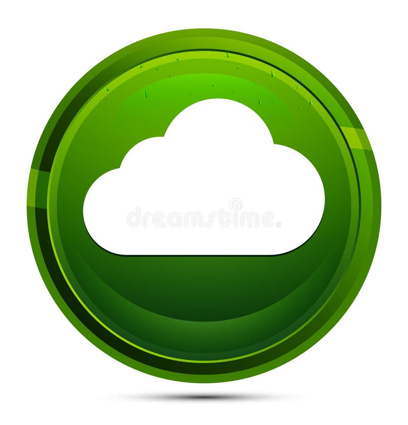 Cloud Icon Glassy Green Round Button Illustration Stock Vector ...