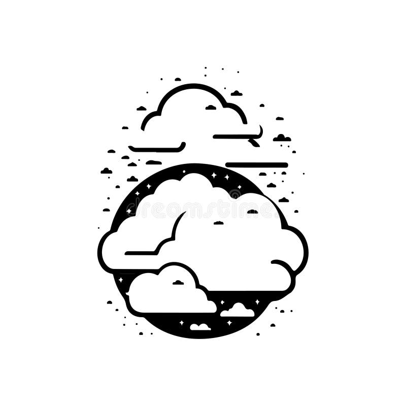 Cloud Icon Hand Draw Black Colour Winter Logo Symbol Perfect Stock ...