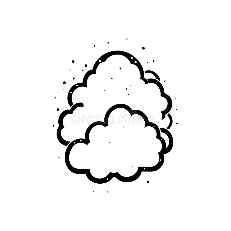 Cloud Icon Hand Draw Black Colour Winter Logo Symbol Perfect Stock ...