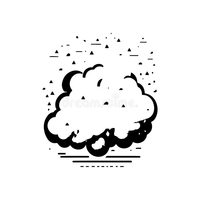 Cloud Icon Hand Draw Black Colour Winter Logo Symbol Perfect Stock ...